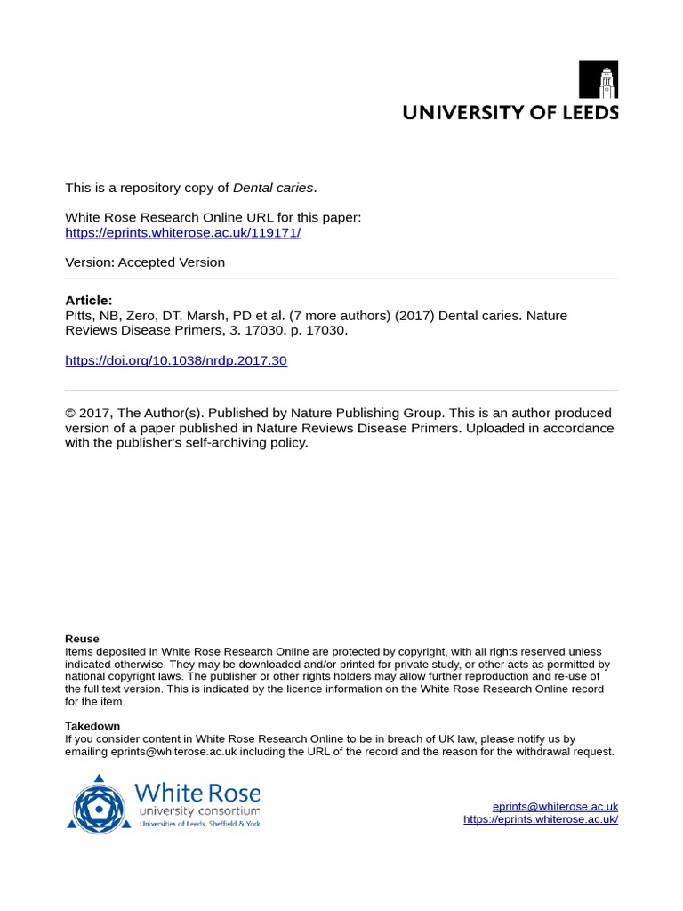Dental Caries Pitts Final Clean As Submitted | PDF | Human Tooth | Biofilm