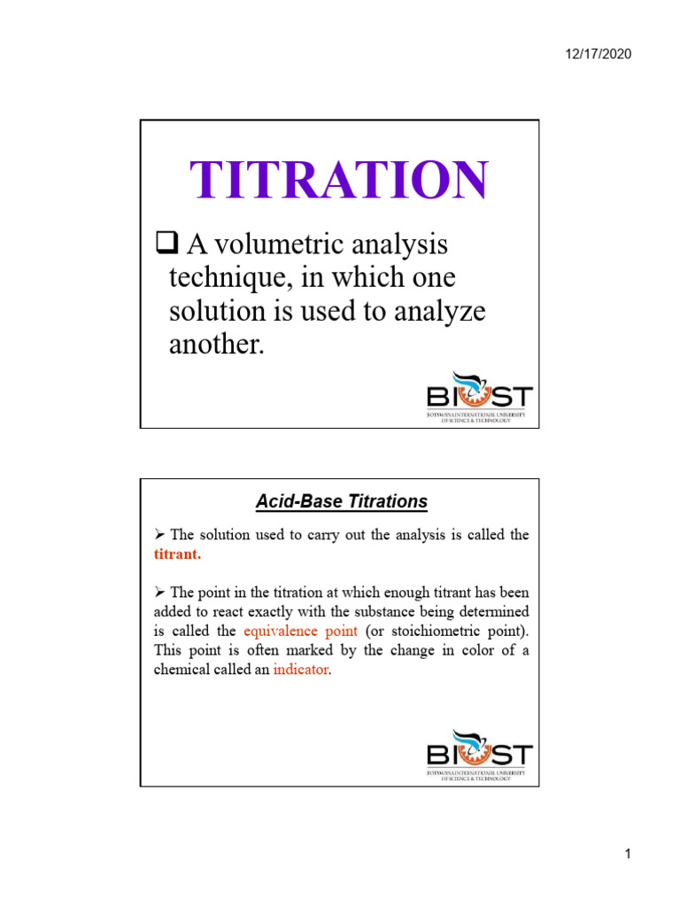 Lecture 7_Ionic Equilibria Buffers_HO | PDF | Titration | Chemistry Lecture 7_Ionic Equilibria Buffers_HO | PDF | Titration | Chemistry