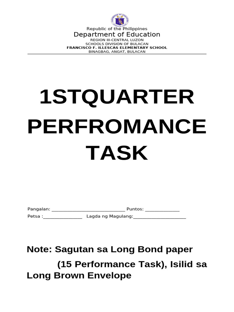 Performance Task With Rubrics | PDF