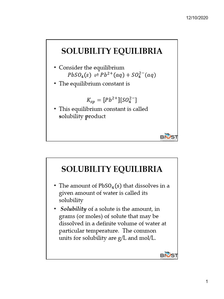 Molar Solubility and Ksp Calculations | PDF | Solubility | Chemical Equilibrium