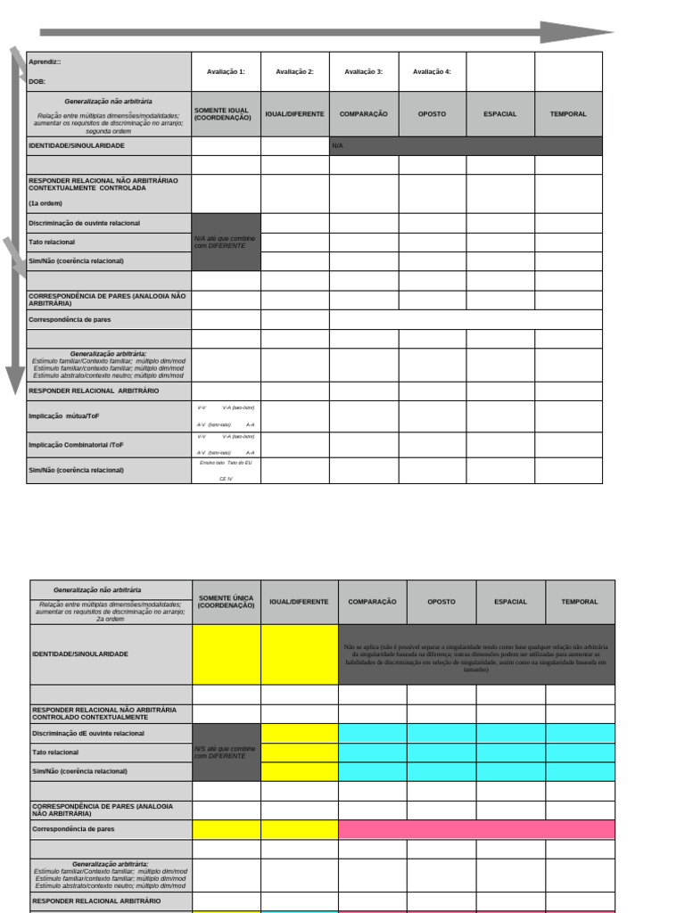 Relational Assessment Grid (Blank) - Traduzido | PDF | Aprendizado