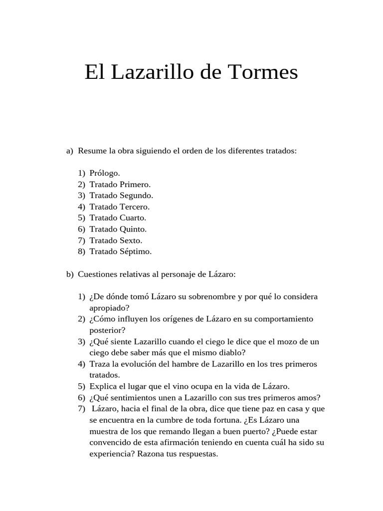 El Lazarillo de Tormes | PDF