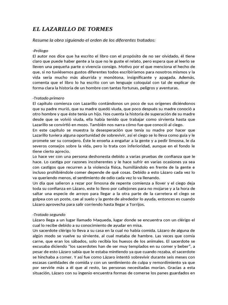 El Lazarillo de Tormes | PDF