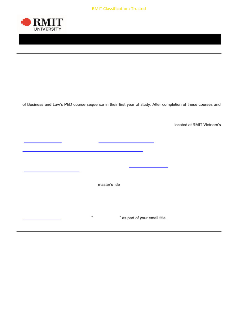 PHD Recruitment - RMIT - Economics - 2024 | PDF | Doctor Of Philosophy ...