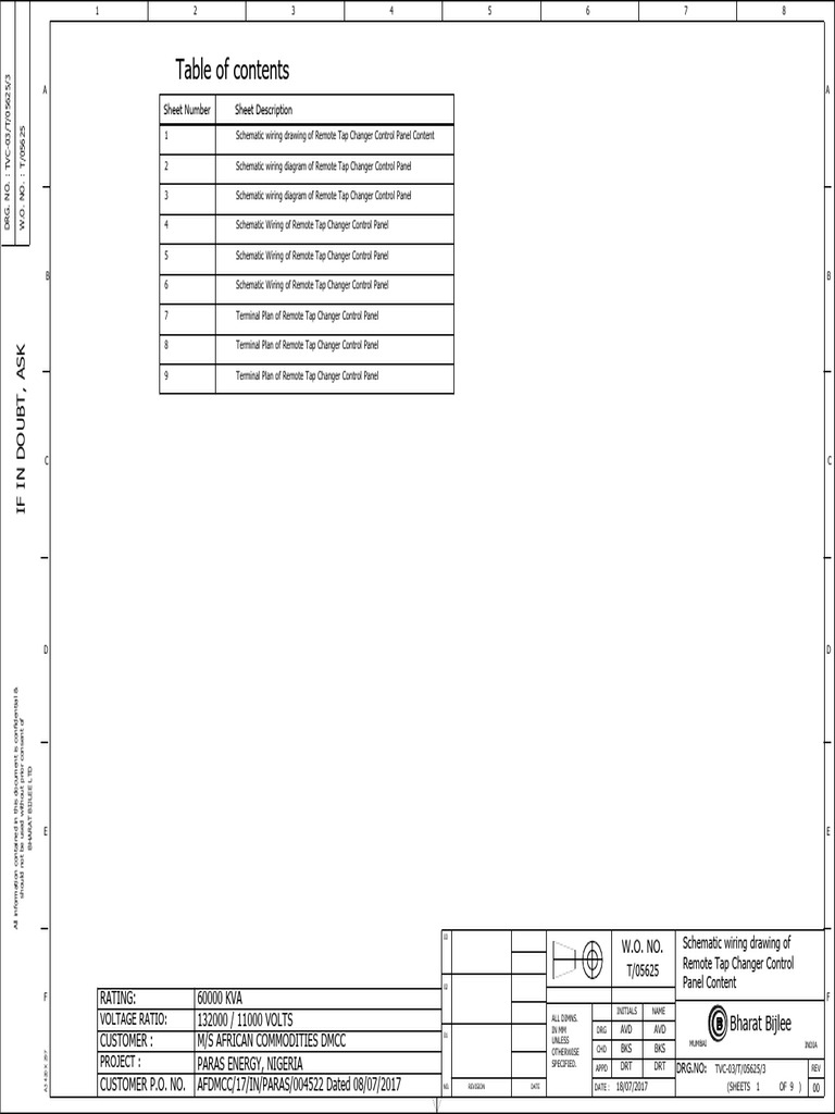 Remote Tap Changer Control Panel Wiring | PDF | Electrical Engineering ...