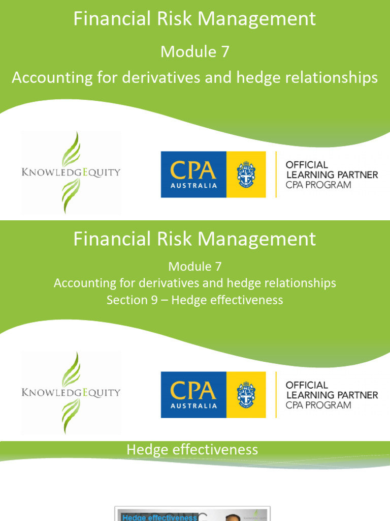 FRM Module 7 Hedge Effectiveness and Documentation For Download | PDF ...