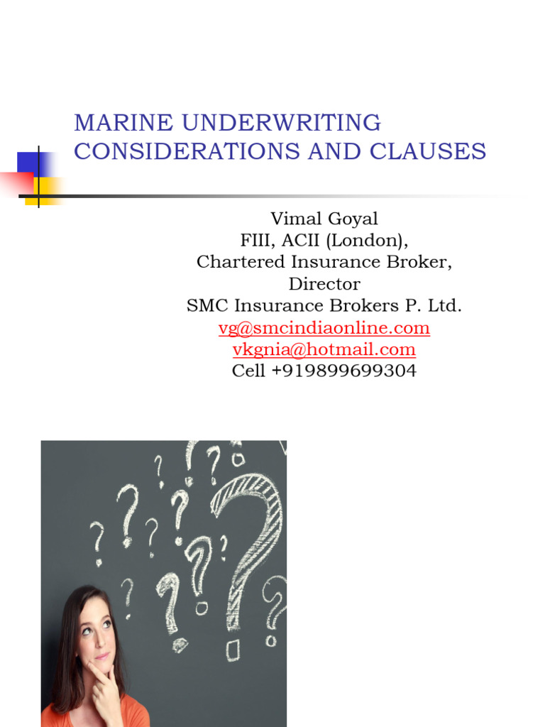 Marine Insurance Underwriting Essentials | PDF | Supply Chain ...