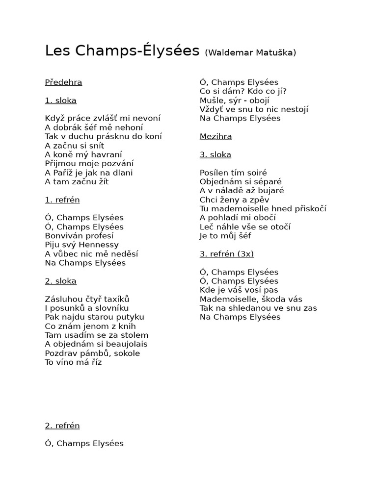 Champs-Elysées - Text | PDF