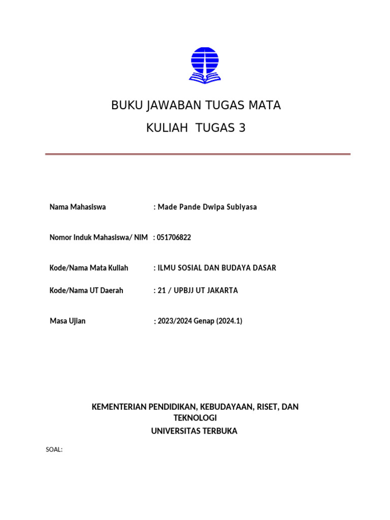 Tugas 3 Ilmu Sosial Dan Budaya Dasar | PDF
