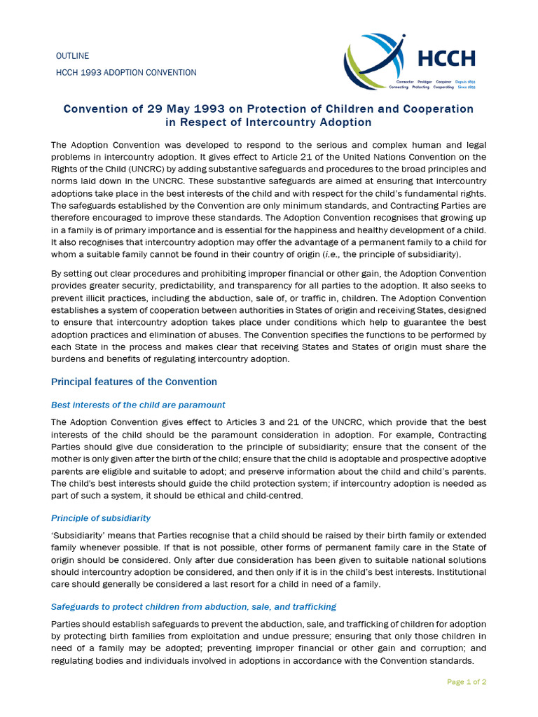 Hague Adoption Convention Overview | PDF | Adoption | Justice