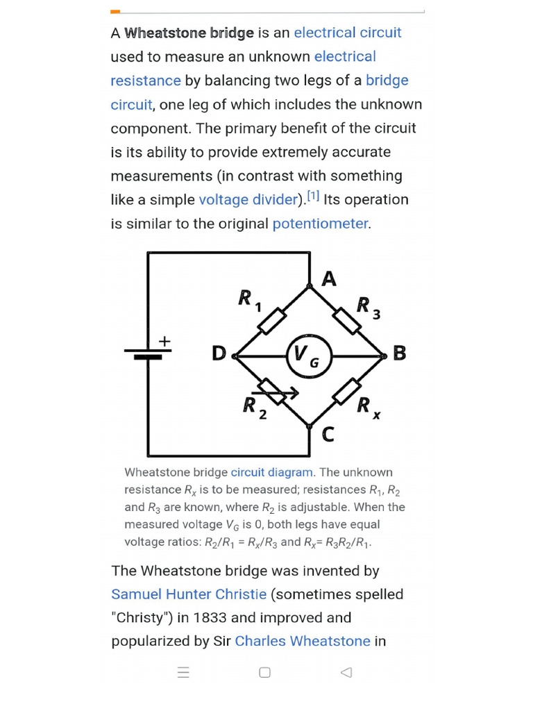 Wheatstone Bridge Notes | PDF