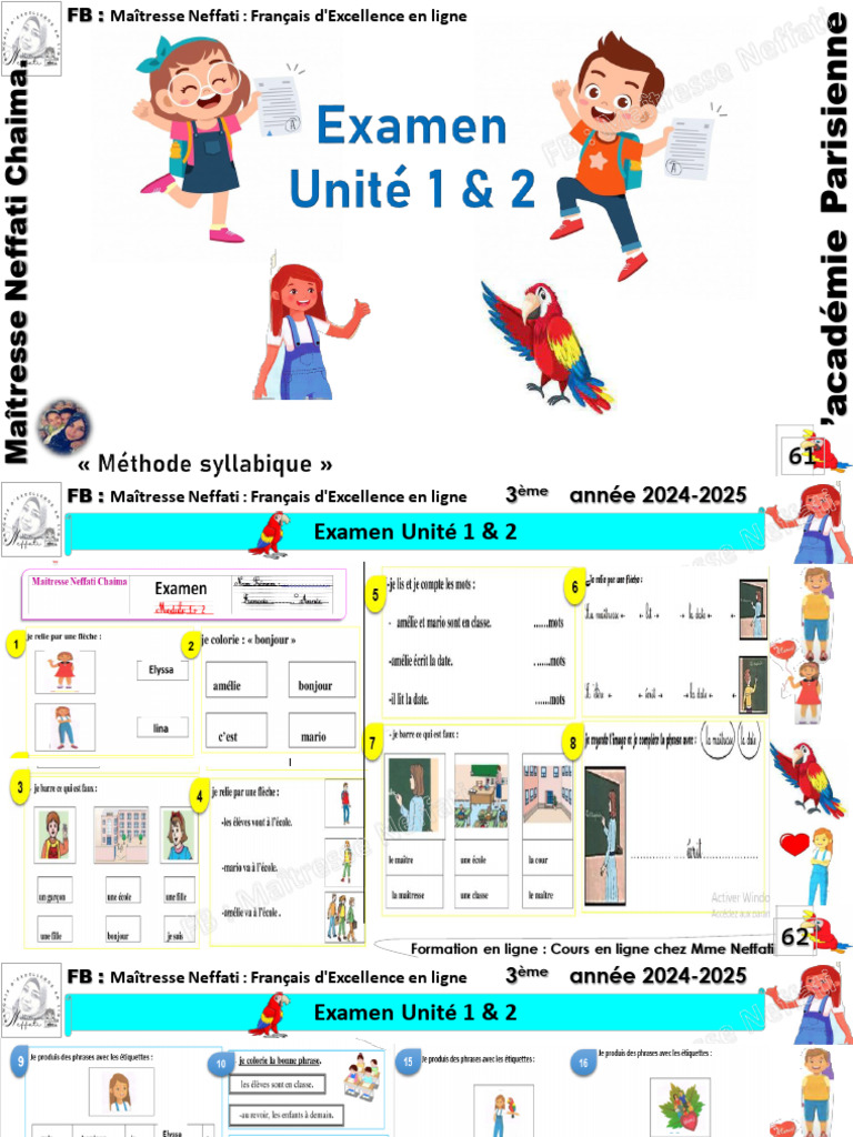 Cours de Français en ligne 3ème année | PDF