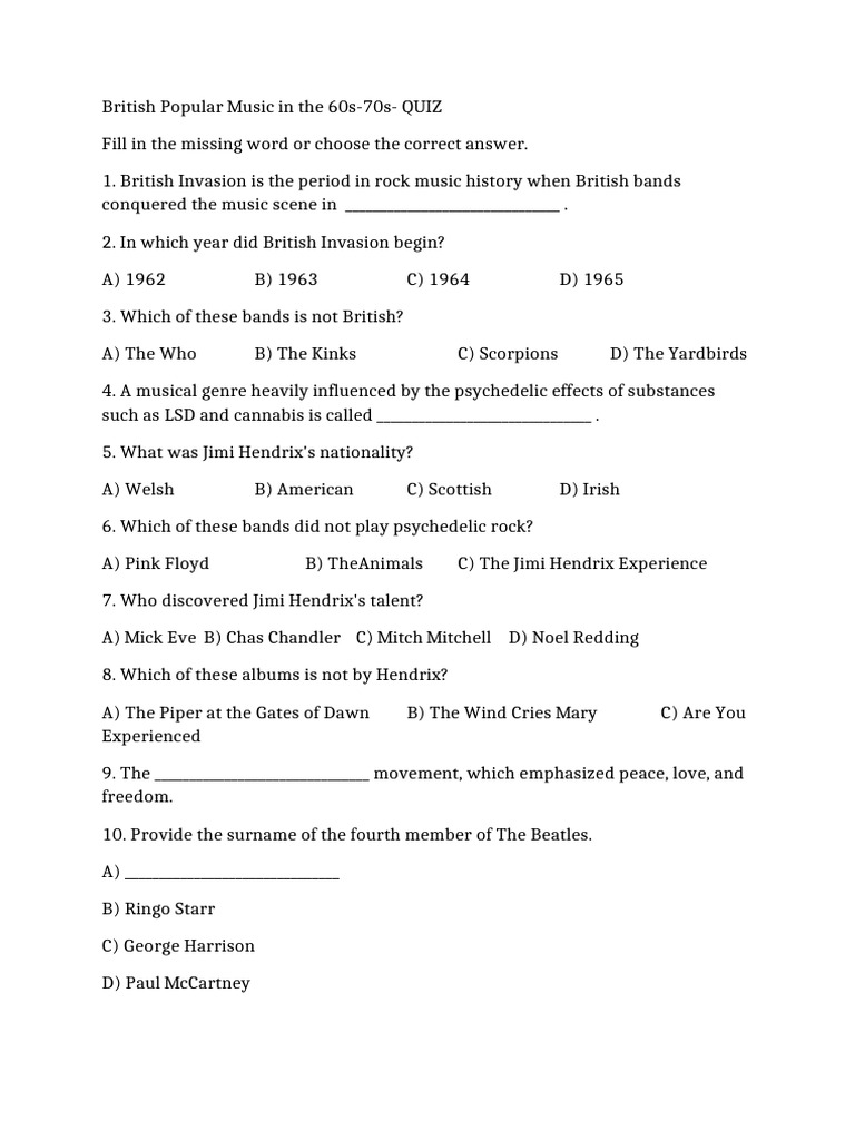 British Popular Music in The 60s | PDF