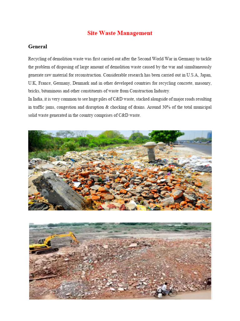 12.Site Waste Management | PDF | Waste | Waste Management