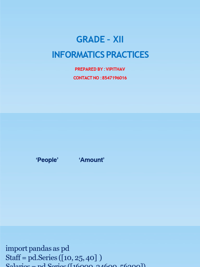 Pandas (Ppt 5) | PDF | Computer Programming | Computing Pandas (Ppt 5) | PDF | Computer Programming | Computing