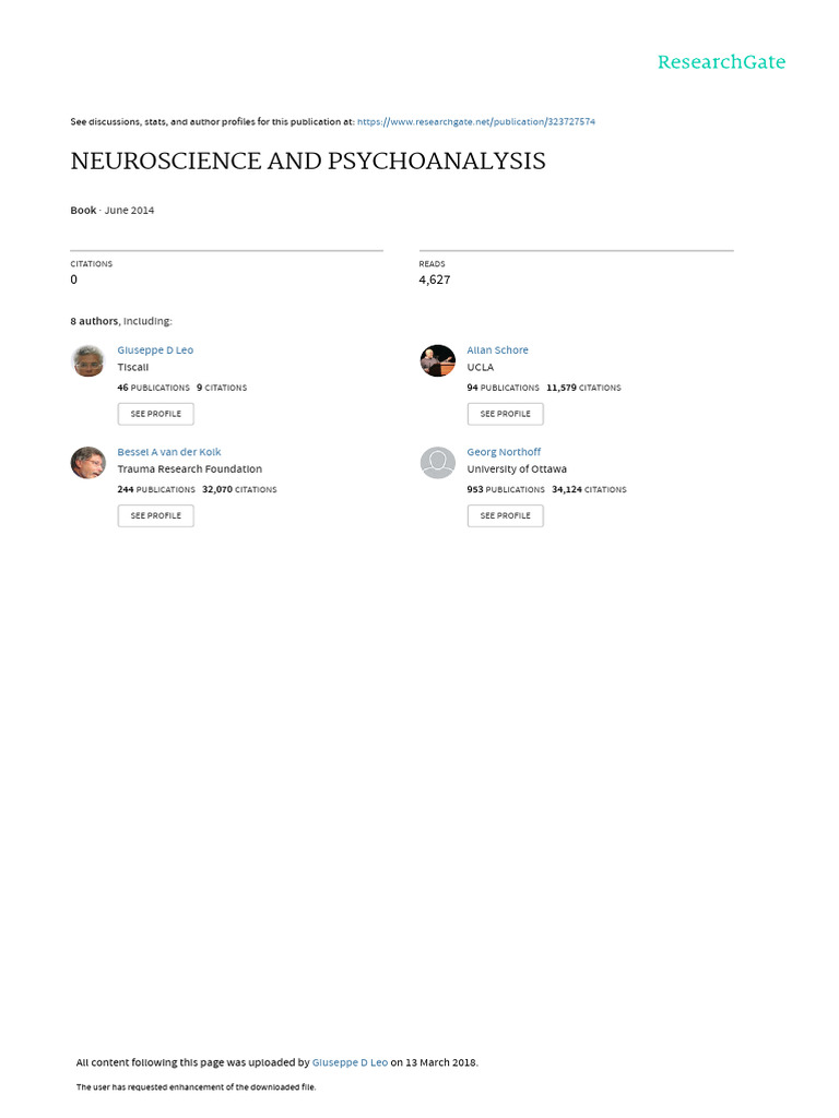 Neuroscience and Psychoanalysis | PDF