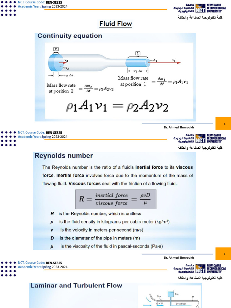 Fluid Mechanics. Lect. | PDF