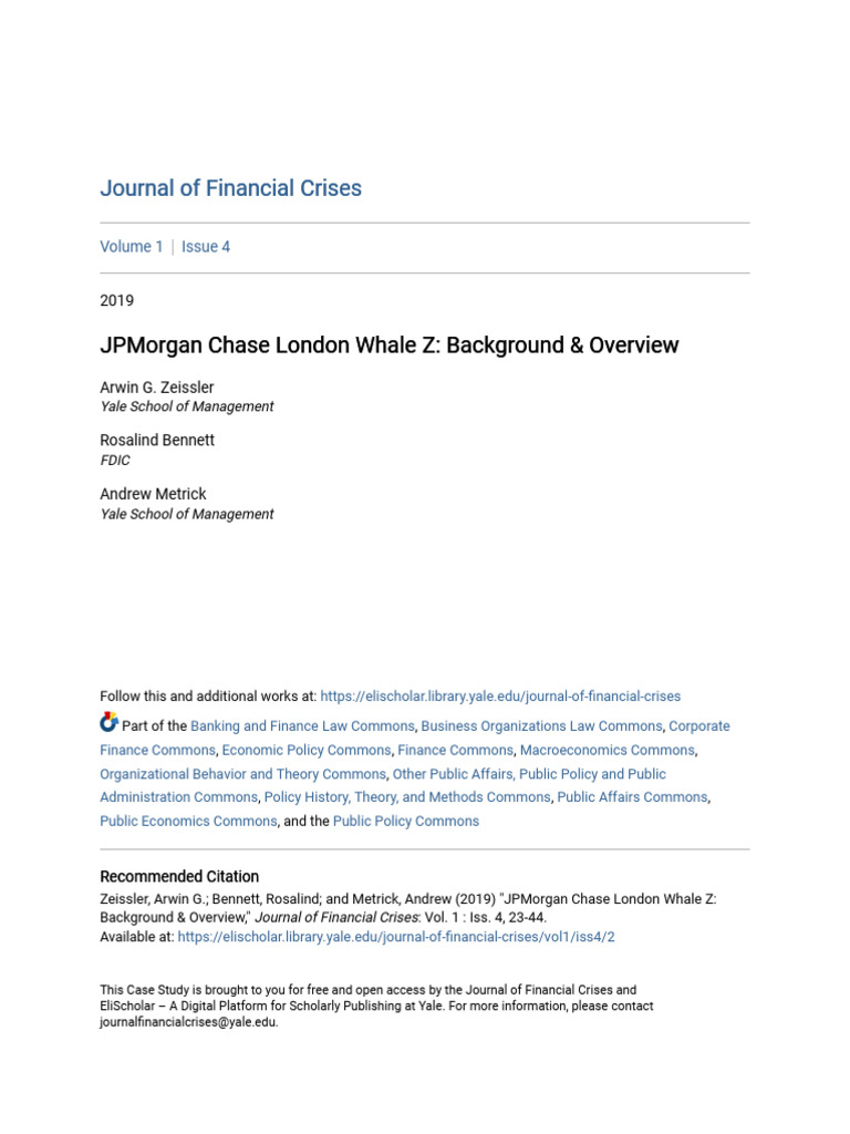 London Whale Case Study Overview | PDF | Credit Default Swap | Jp ...