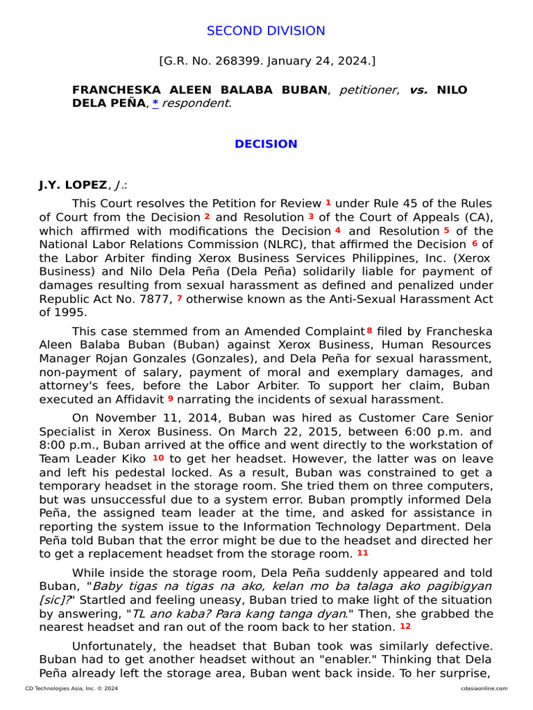 Re - NLRC Rules - Buban - v. - Dela - Pe - A20240610-12-1bqjj6n | PDF | Damages | Legal Liability
