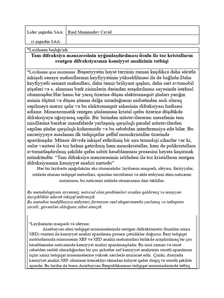 Layihe Tertib Formasi | PDF