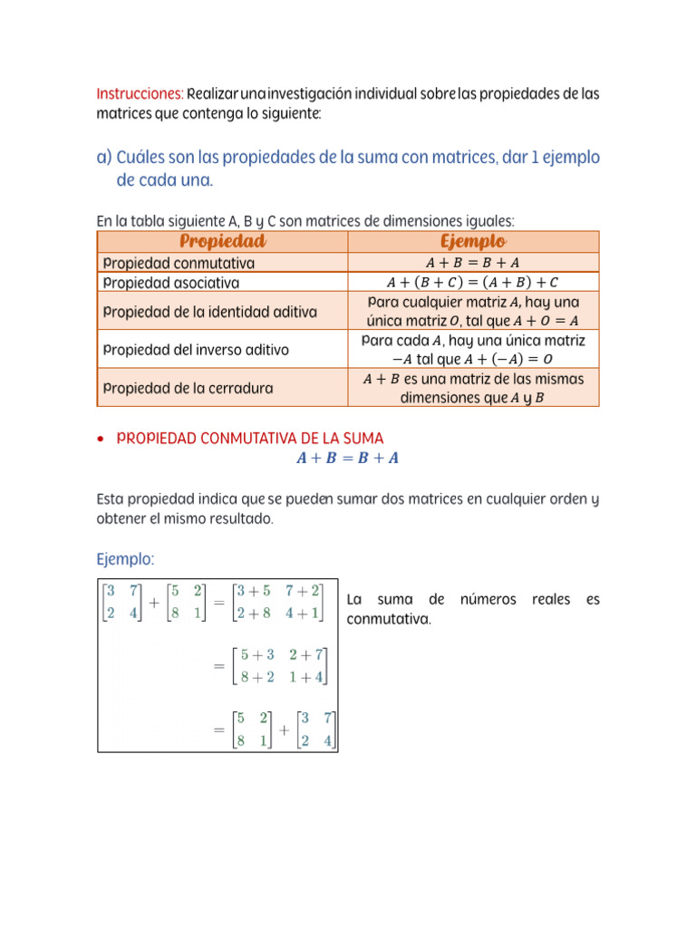 Propiedades de Las Matrices | PDF | Mathematics