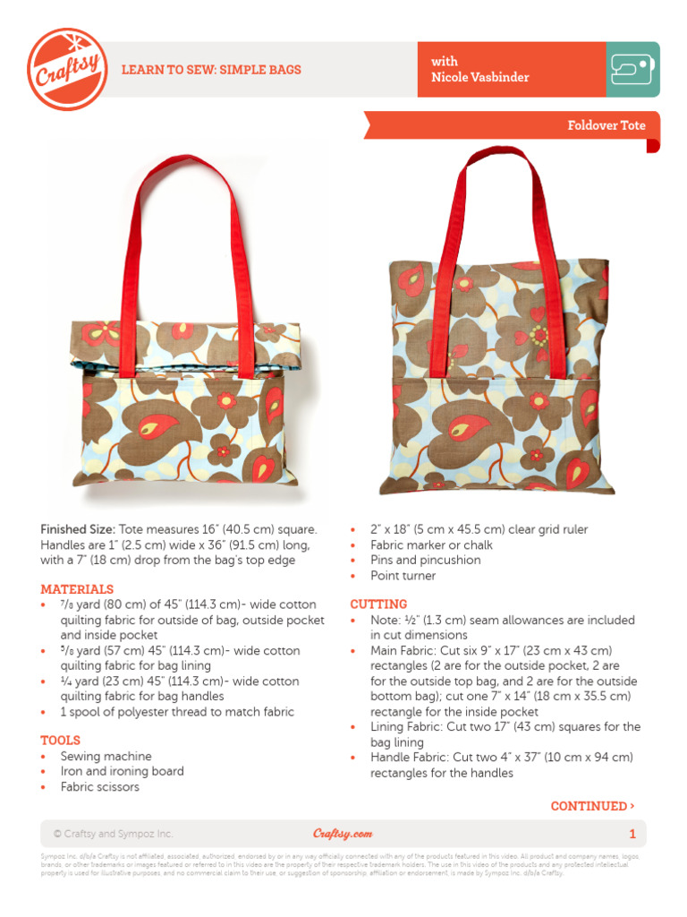 Beginner Sewing: Bags & Clutches | PDF | Seam (Sewing) | Sewing Machine