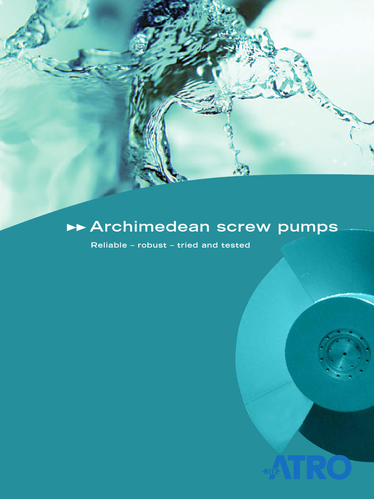 Archimedean Screw Pumps | PDF | Bearing (Mechanical) | Pump