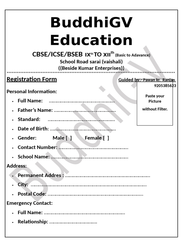 Admission Form | PDF