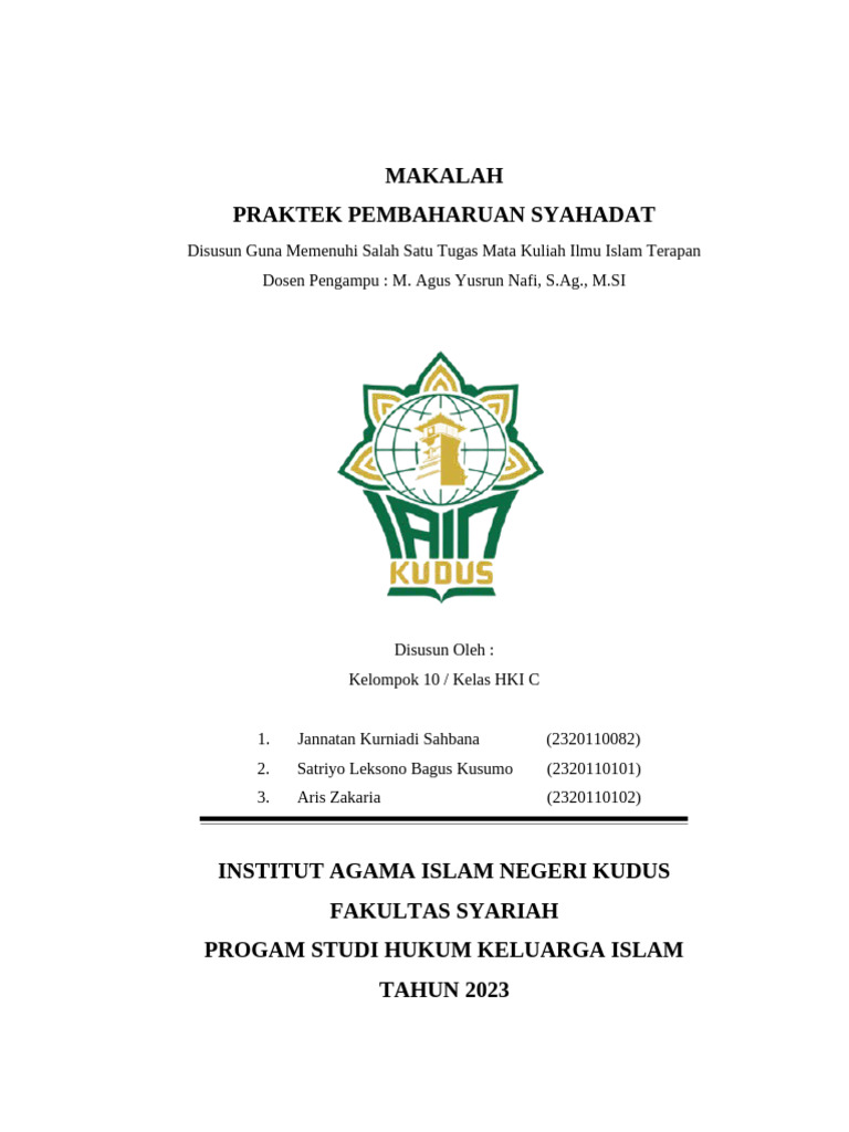 Pembaharuan dan Arti Syahadat | PDF