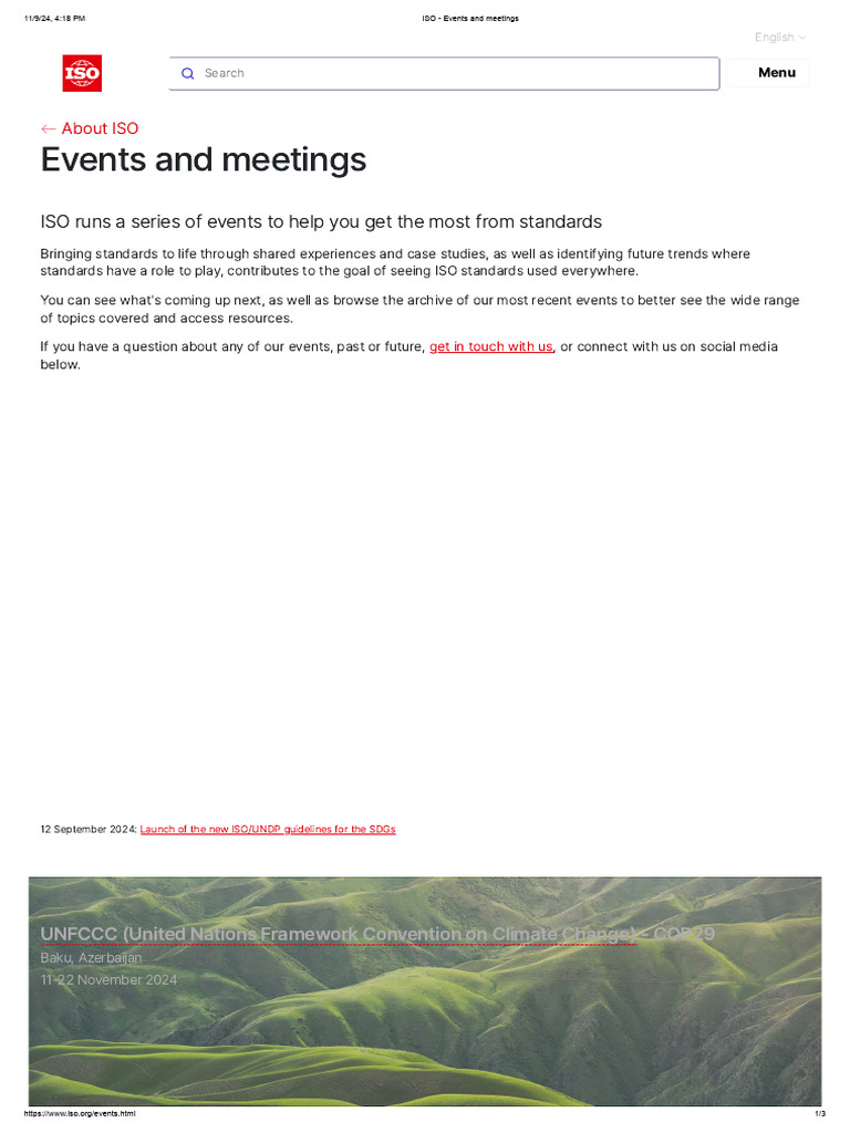 ISO - Events and meetings | PDF | International Organization For ...