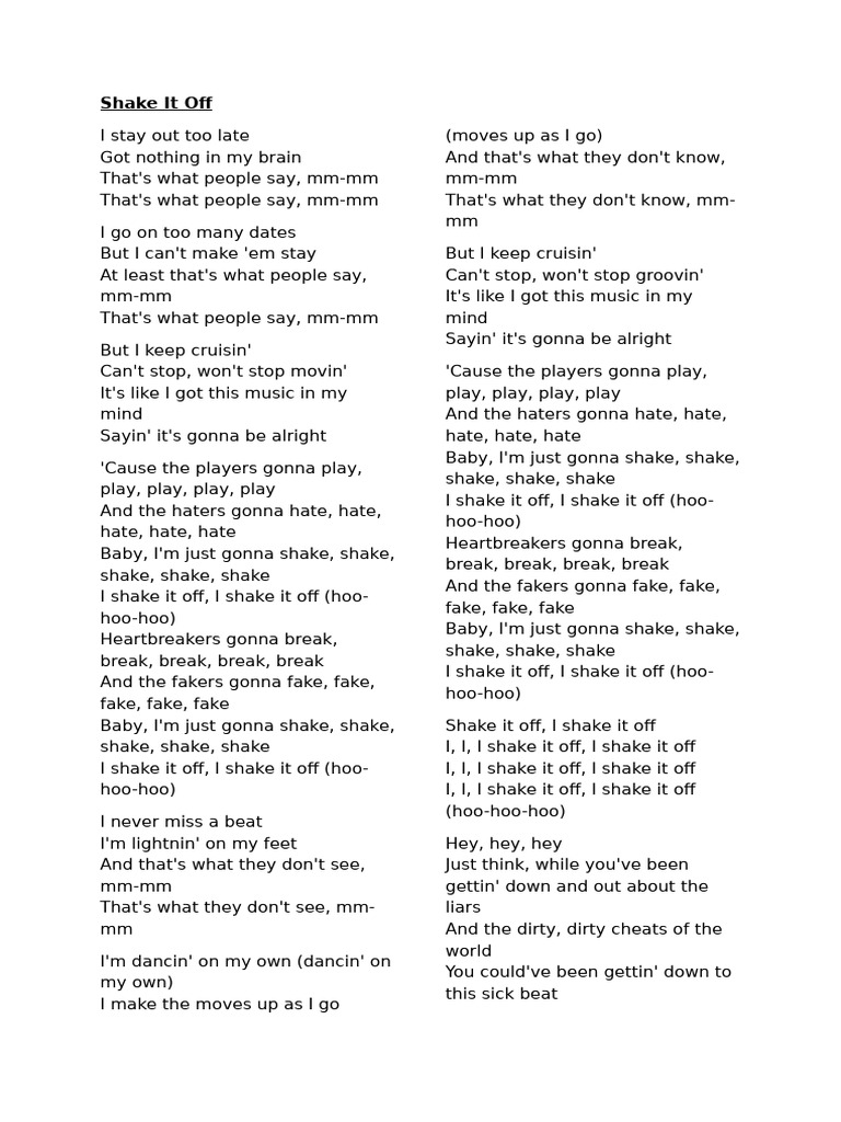 Shake It Off | PDF | Number One Singles | Billboard Number One Singles