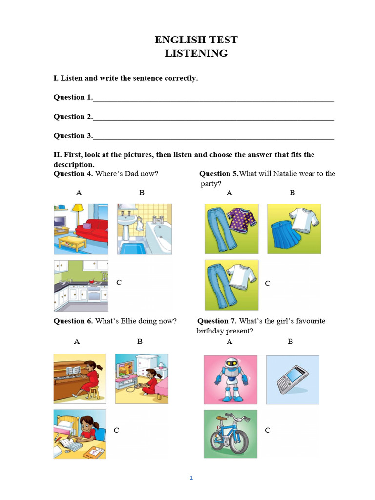 English Listening Test Questions | PDF