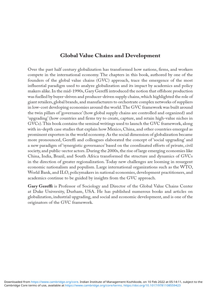 Global Value Chains and Development | PDF | Business | Economies
