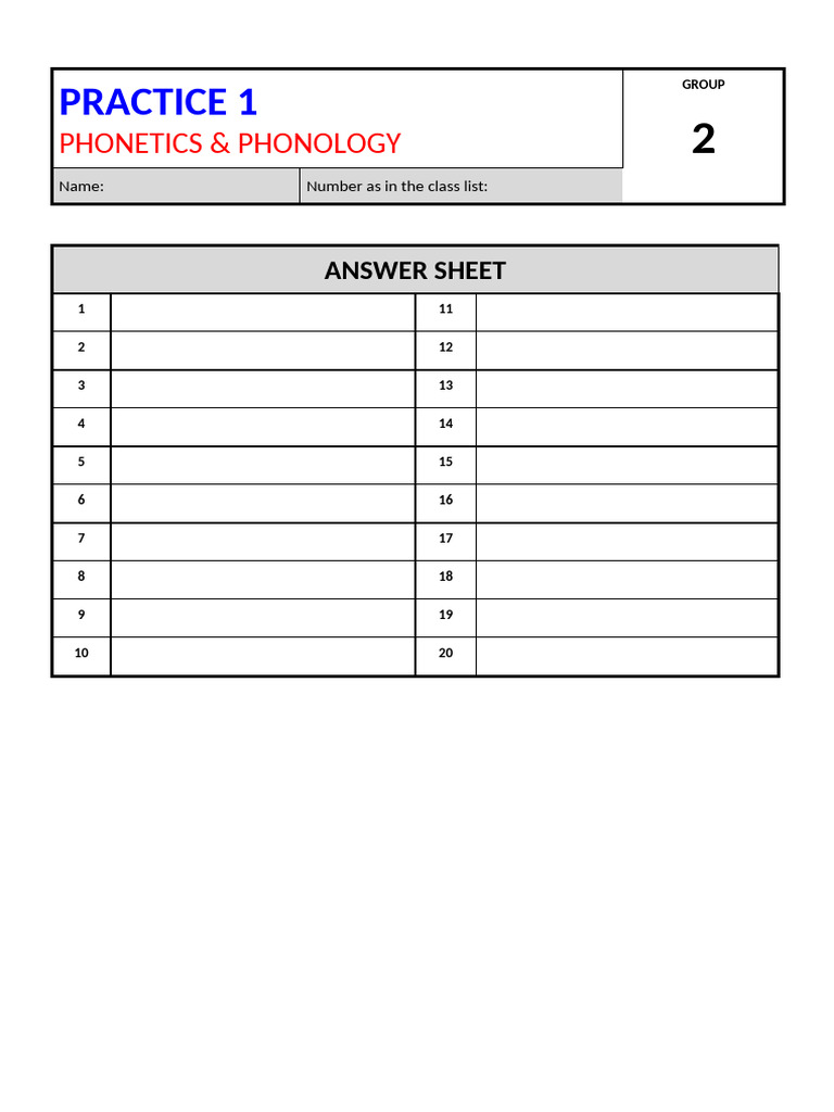 Practice 1- Group 2 | PDF | Human Voice | Phonetics
