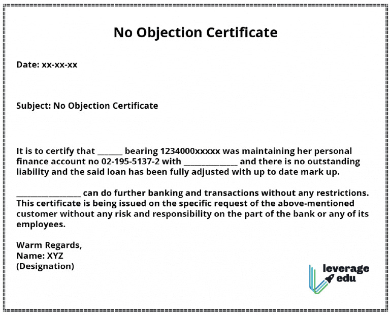 NOC For Bank | PDF