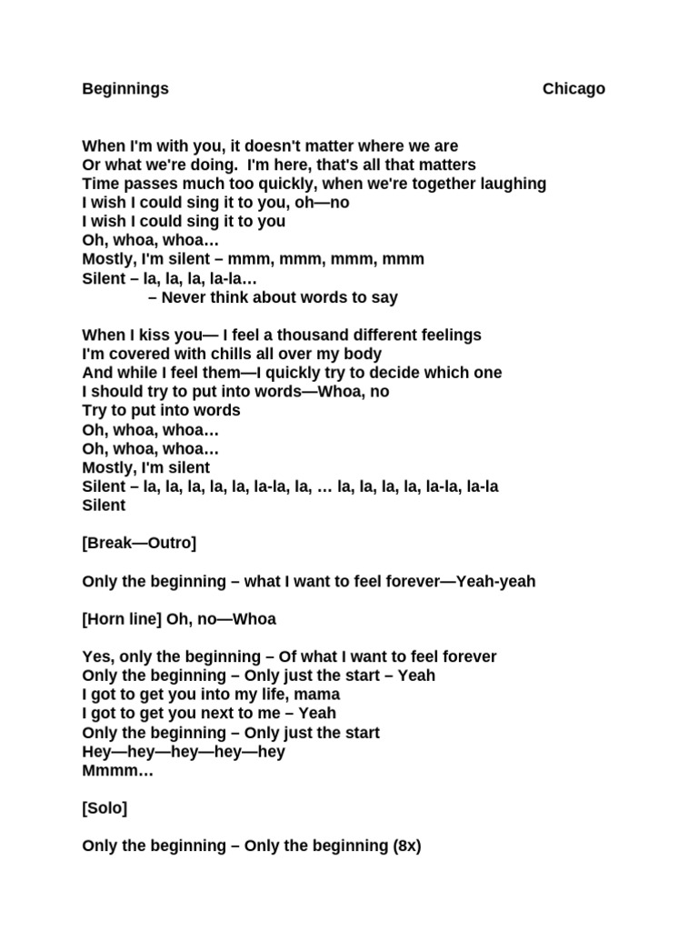 Beginnings [Chicago] | PDF