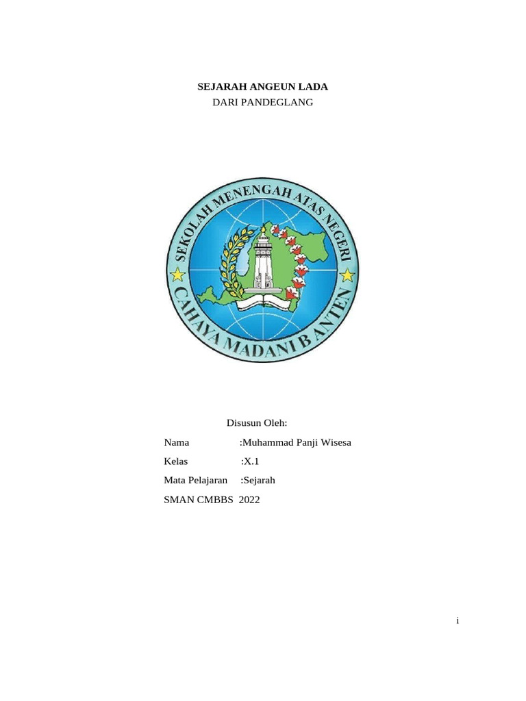 Muhammad Panji Wisesa X.1 - Sejarah Angeun Lada | PDF | Perjalanan ...