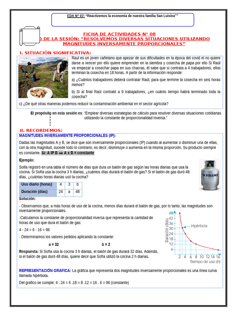Ficha 8 Eda 7 1 | PDF | Gases