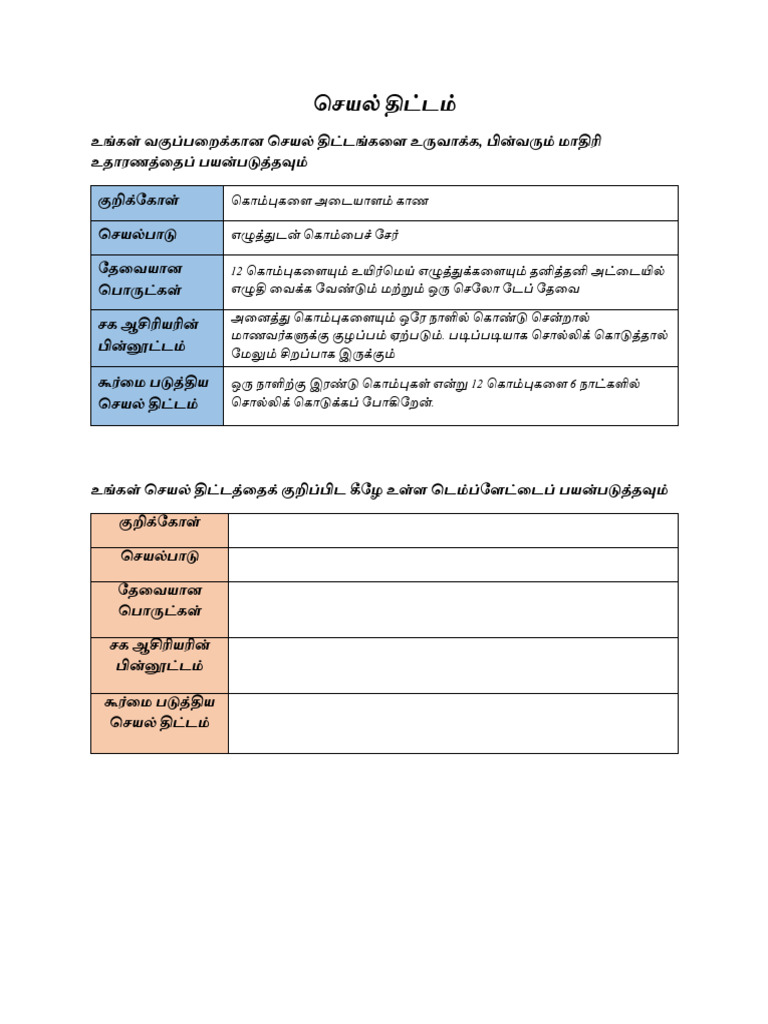 Action Plan Template For Teachers | PDF