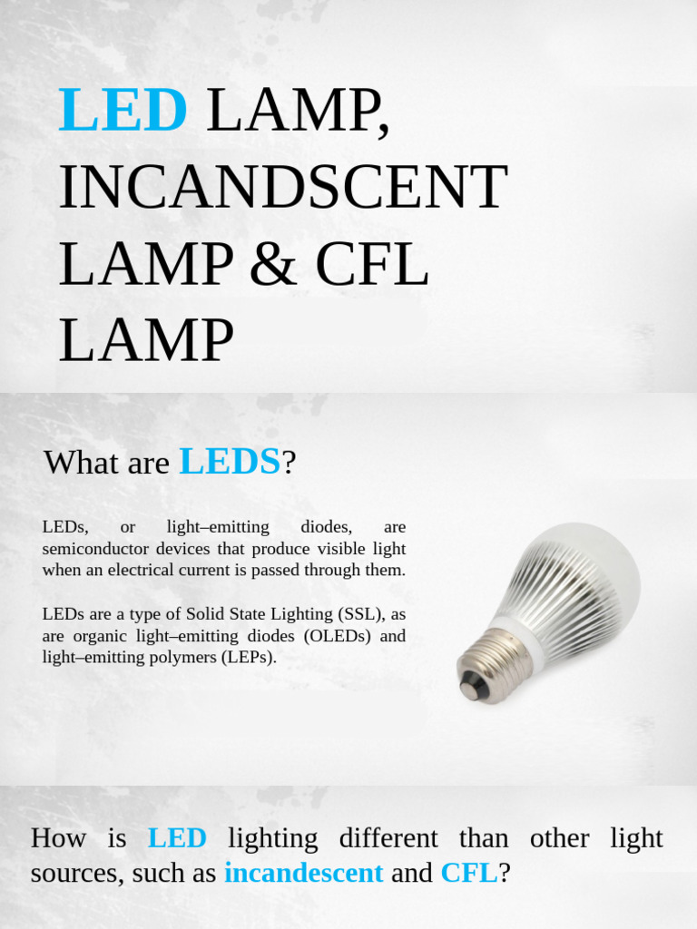 Lamp Presentation | PDF | Compact Fluorescent Lamp | Light Emitting Diode