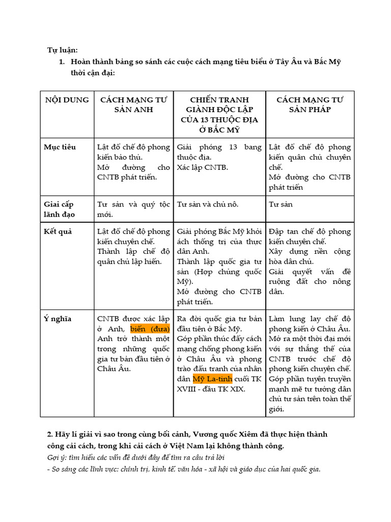 Sử Ôn Thi HK1 L11 | PDF