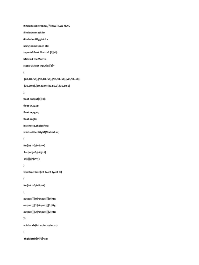 Cg Practical 6 | PDF | Computing | Computer Programming Cg Practical 6 | PDF | Computing | Computer Programming