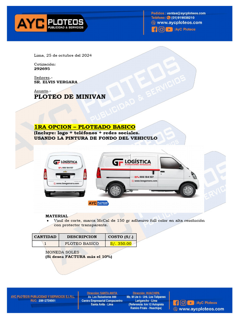 Ploteo de Vehiculo | PDF