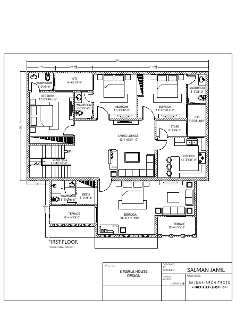 Wasim Village House First Floor Layout Opt 3 | PDF