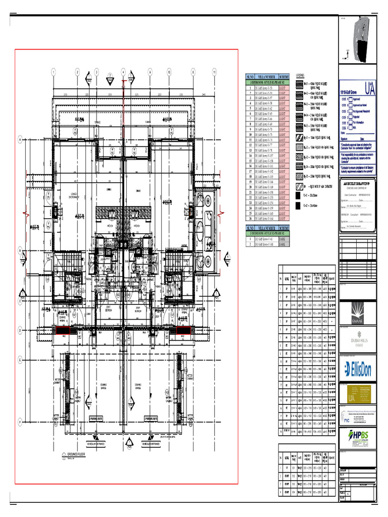 Villa No 163, Ground Floor Setting Out Plan | PDF | Buildings And ...
