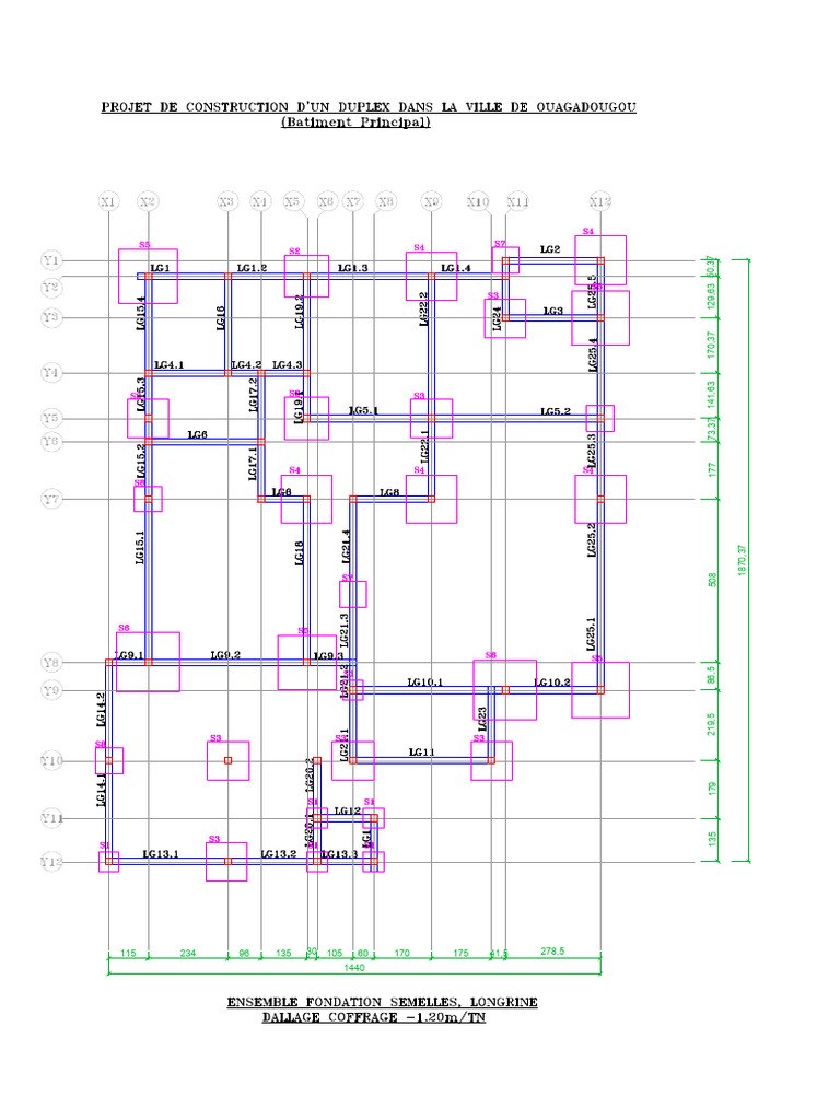 Plan D'ensemble Longrine Semelle | PDF