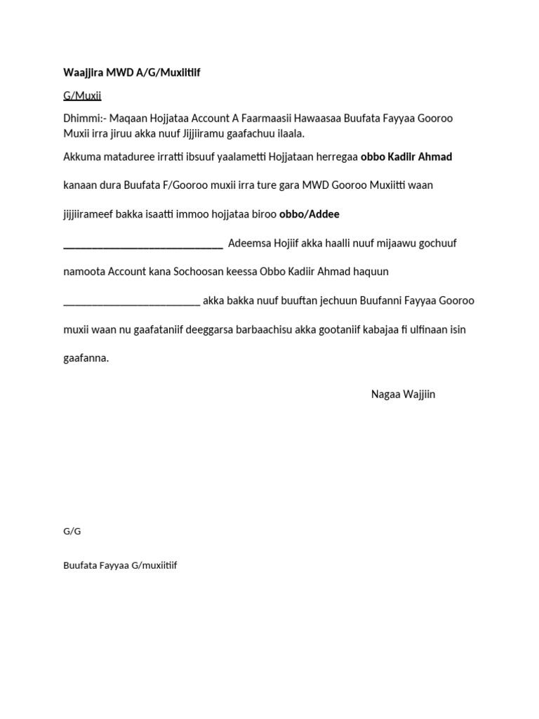 Xalayaa Account A | PDF