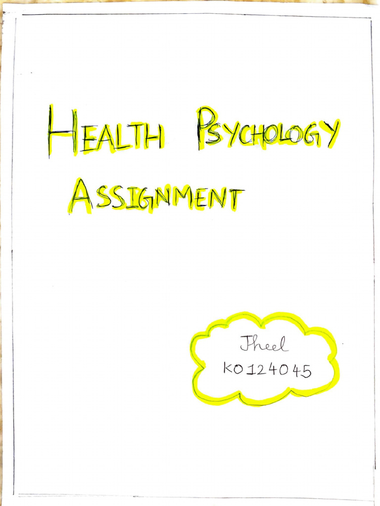 Health Psychology Assignment | PDF