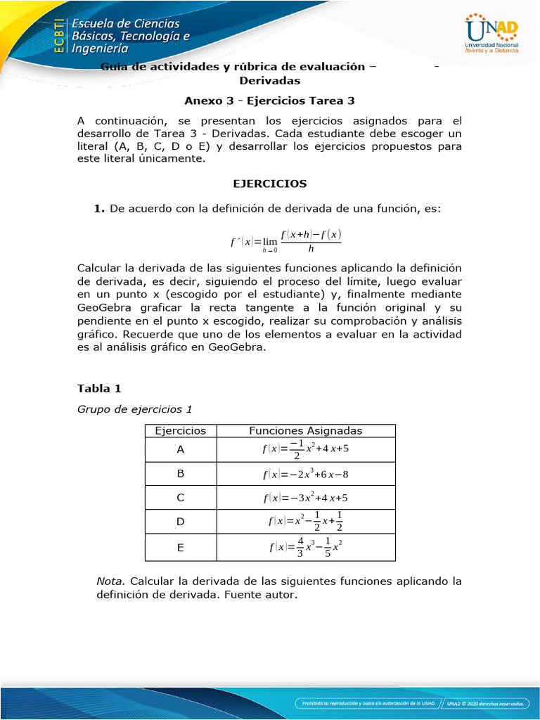 Anexo 3 - Ejercicio Tarea 3 | PDF | Derivado | Conceptos matemáticos