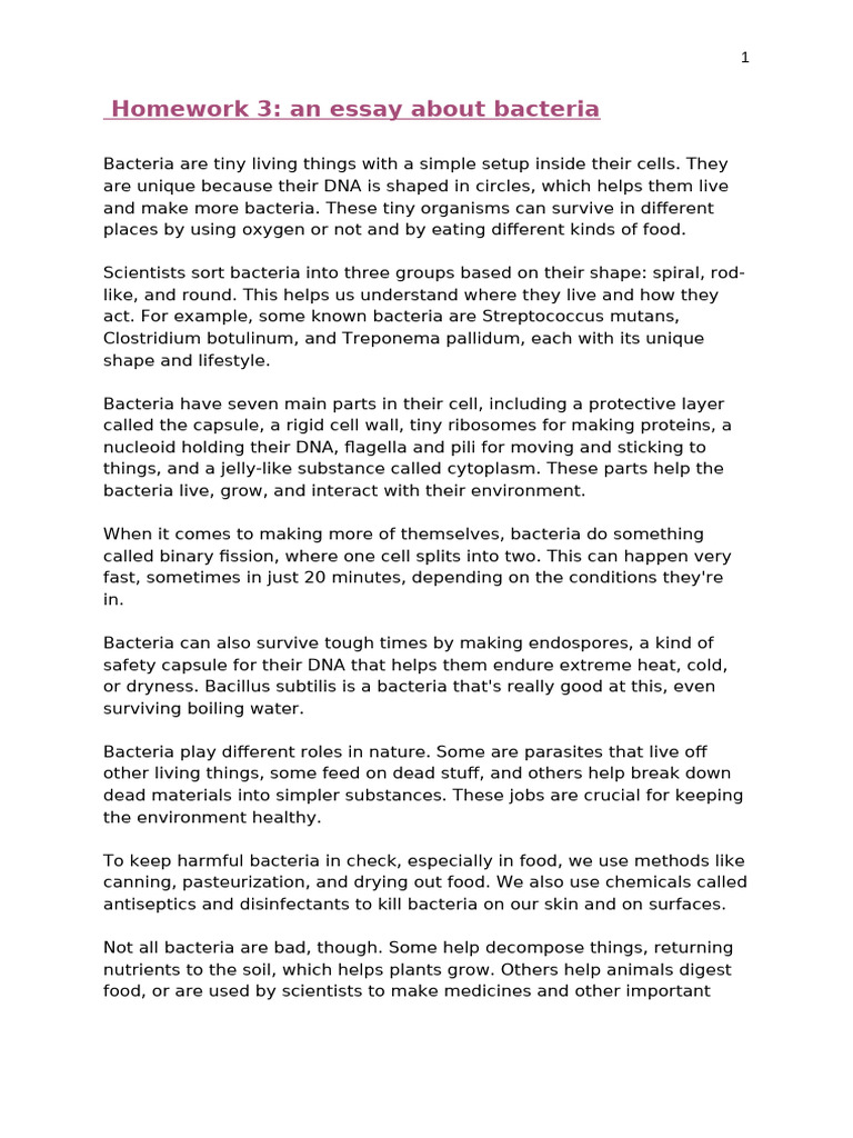 Homework 3 | PDF | Bacteria | Cell (Biology)